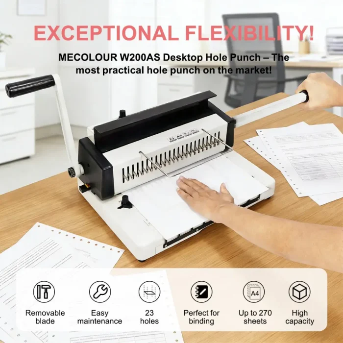 Double Wire Electric Binding Machine with Drawer Knife - Mecolour